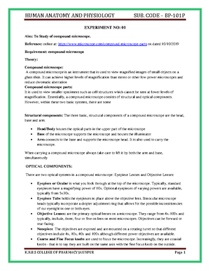 HAP-II Practical Carewell-Pharma - Aim o s\udy he analom. -F puycolbgy digexfive ofIvsnan ...