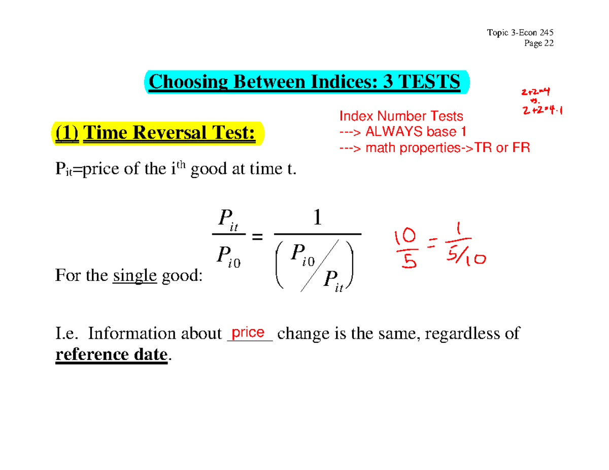 Tp3part2 - Lecture notes 3 - Page 22 Choosing Between Indices: 3 TESTS ...