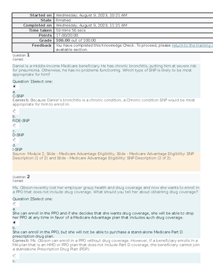 Module 3 Test - ahip-all -correct-answers - Started on Saturday, August ...