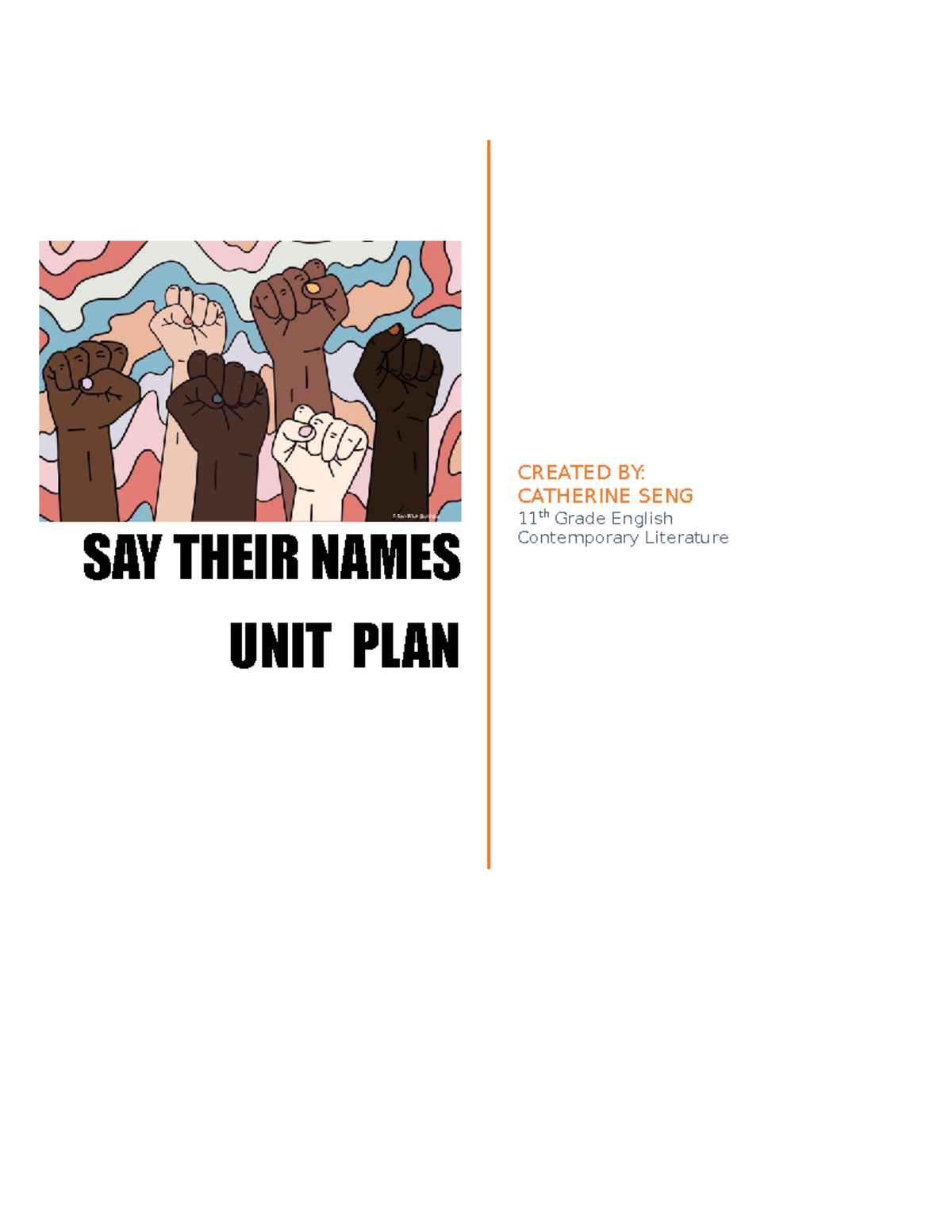 Say Their Names Unit - T.H.U.G. - SAY THEIR NAMES UNIT PLAN CREATED BY ...