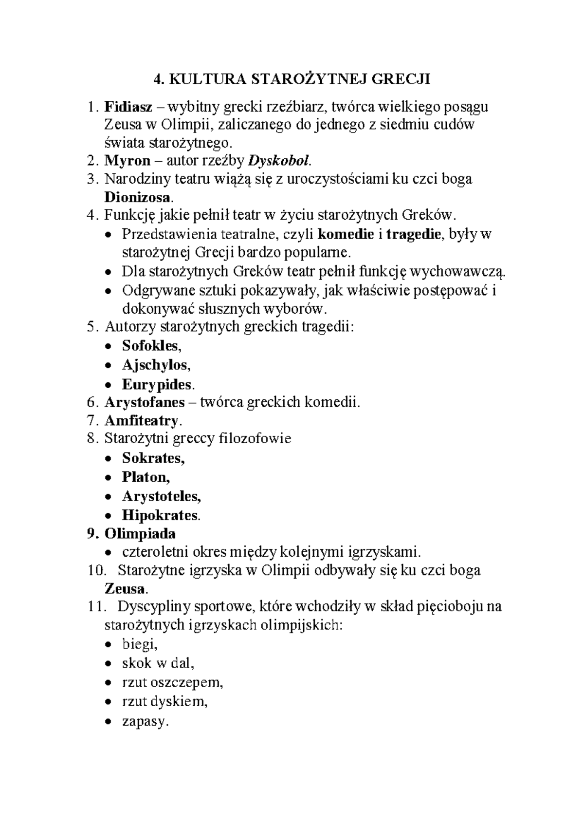 10 kultura starozytnjej grecji - 4. KULTURA STAROŻYTNEJ GRECJI Fidiasz ...