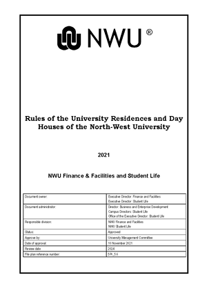 2021.11.11 Rules University Residences and Day Houses of the NWU ...