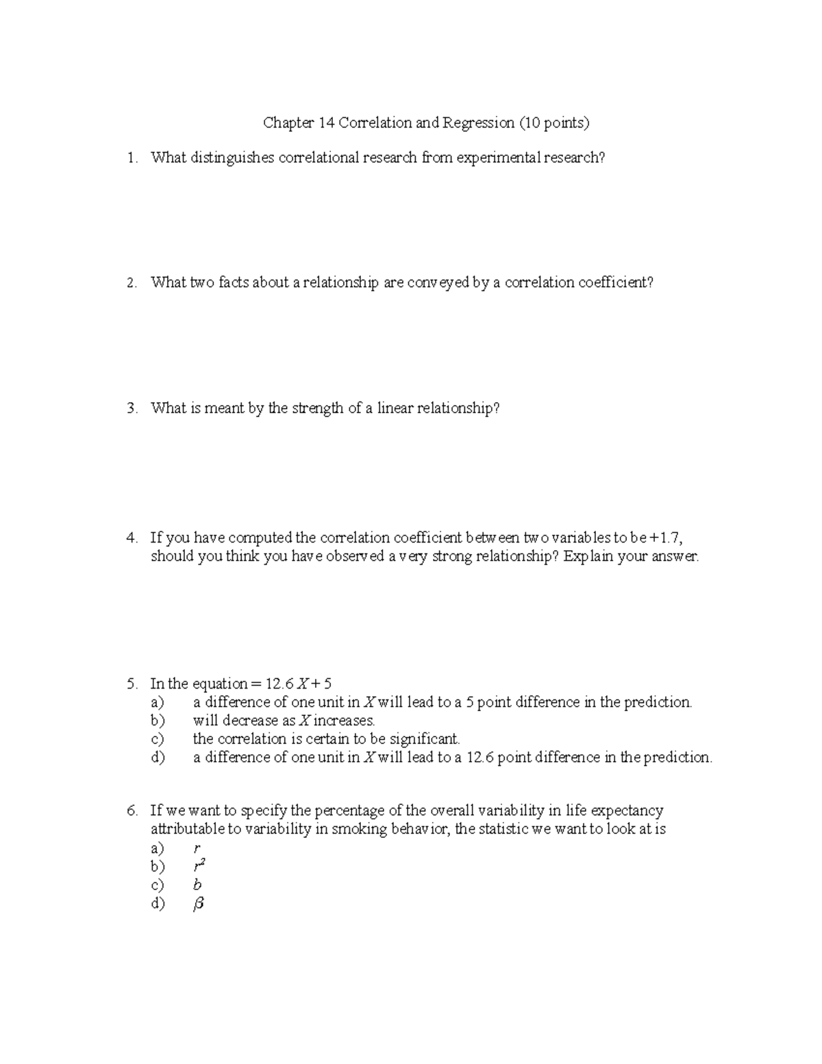 Chapter 14-15 Correlation, Regression, Chi Square -1 - Chapter 14 ...