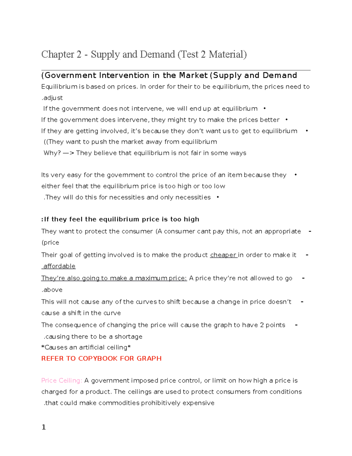 Supply and Demand Chapter 2 Notes - Chapter 2 - Supply and Demand (Test ...