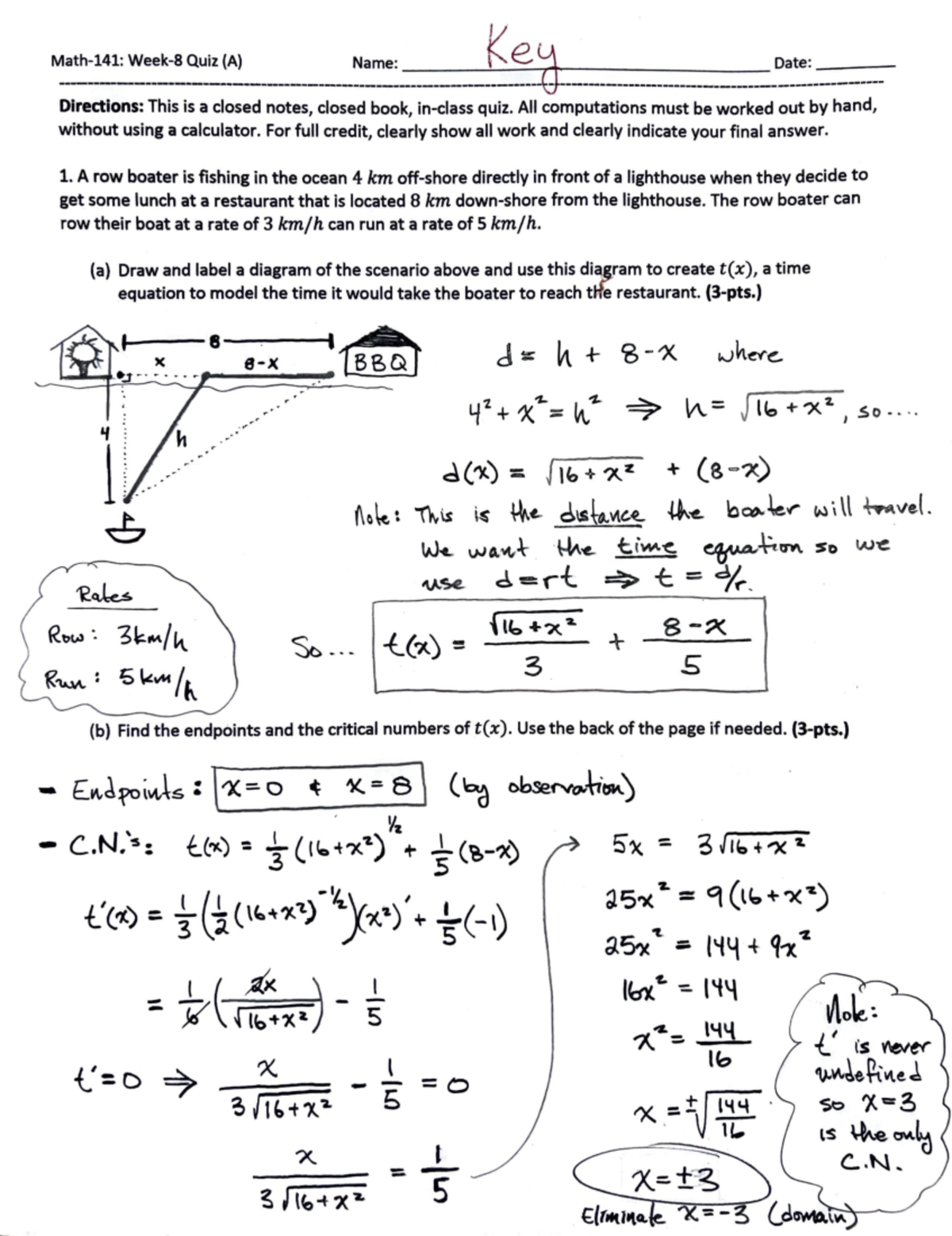 Week-8 Quiz (A) Solutions F23 (Math-141) - Math-141: Week-8 Quiz (A) Name: e l1_ Date: __ _ -G ...