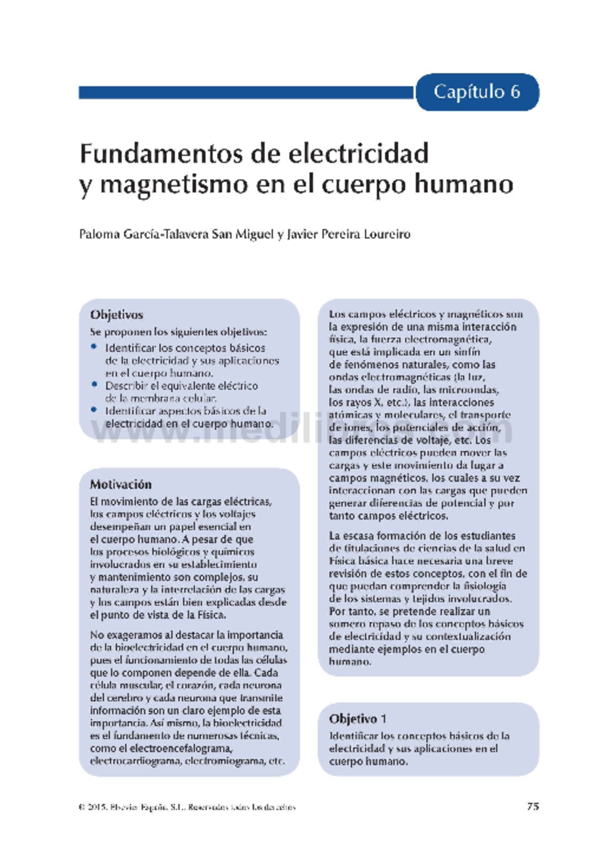 Electricidad y magnetismo - Fundamentos de electricidad y magnetismo en el cuerpo humano P a lo ...