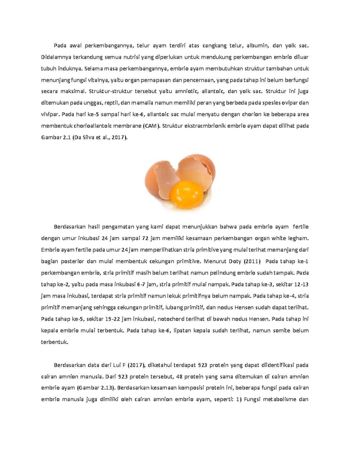 Terul ayam fertil - tugas individu - Pada awal perkembangannya, telur ayam terdiri atas cangkang ...