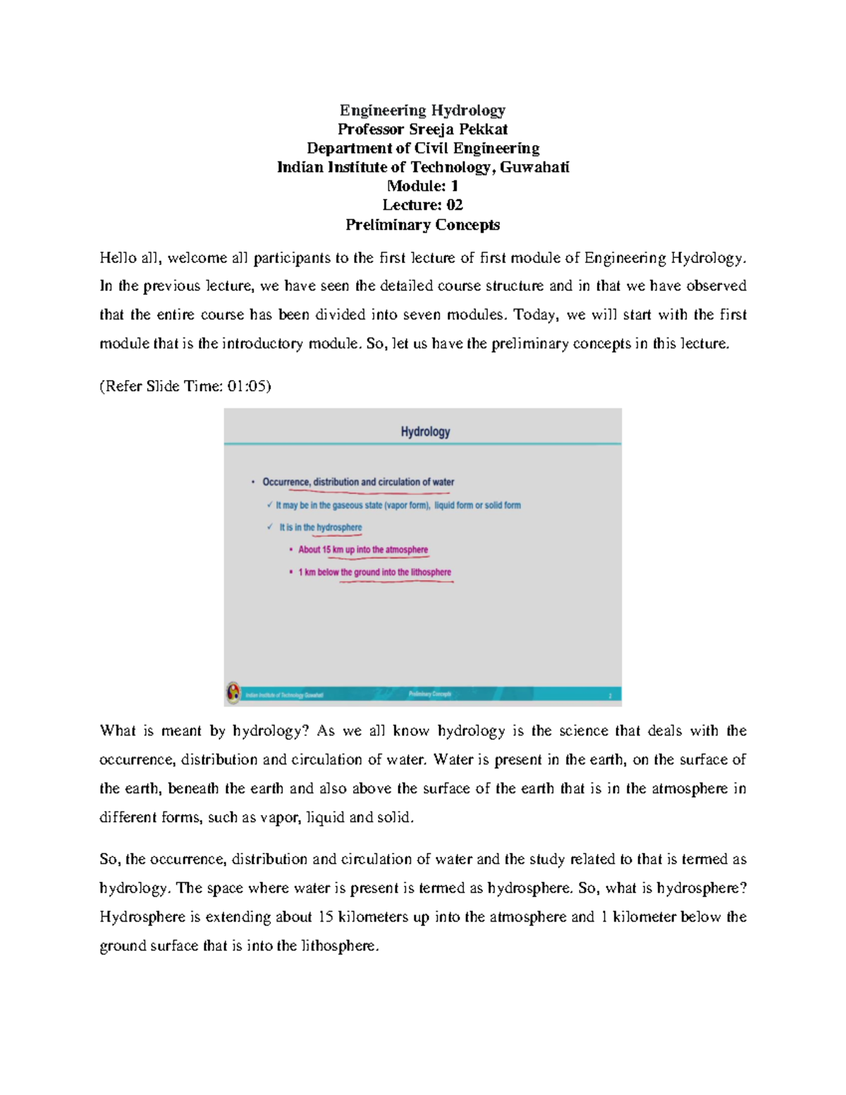 Lec02 - Precipitation - Engineering Hydrology Professor Sreeja Pekkat ...