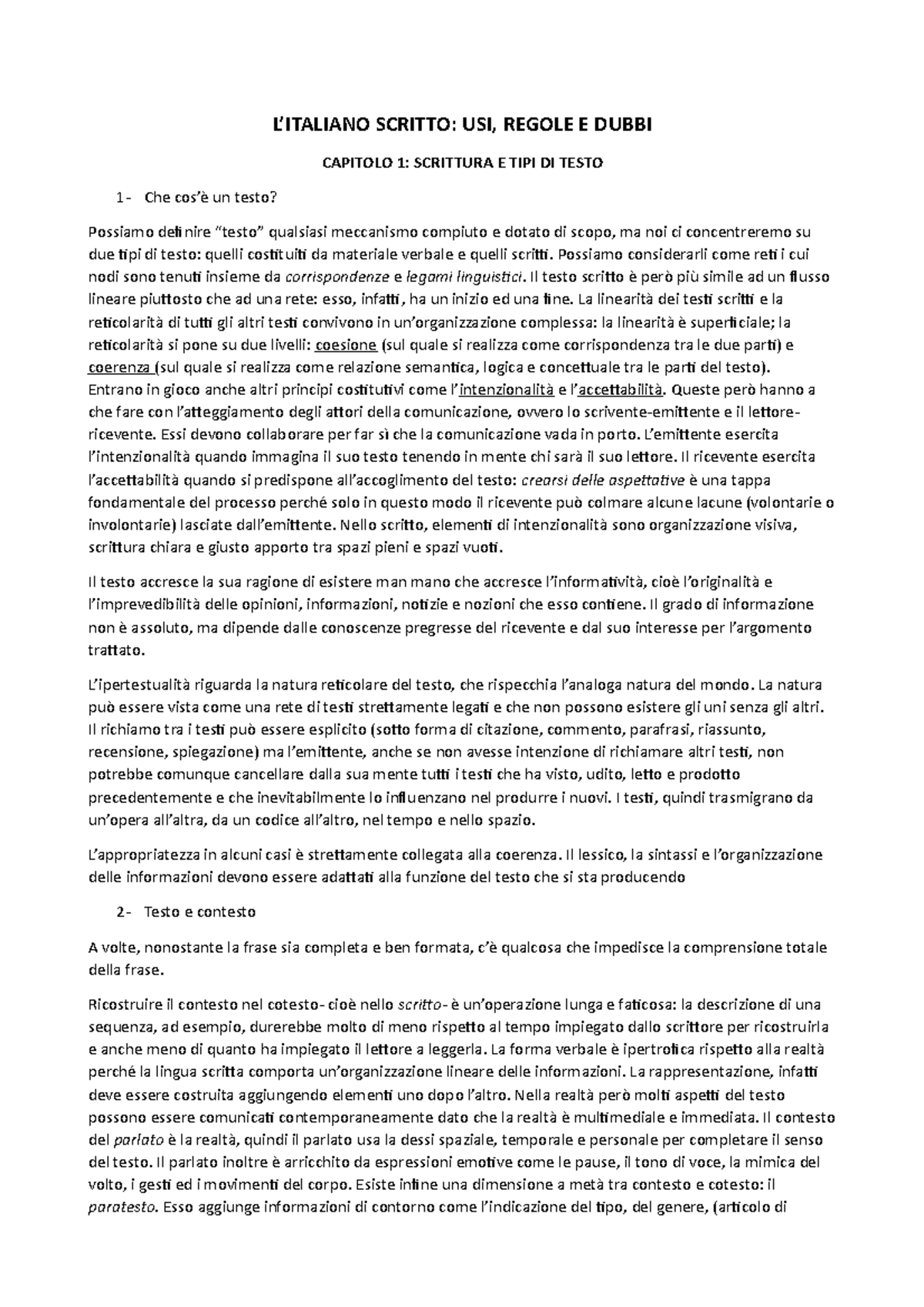 L’ Italiano Scritto USI, Regole E Dubbi riassunto - L’ITALIANO SCRITTO ...