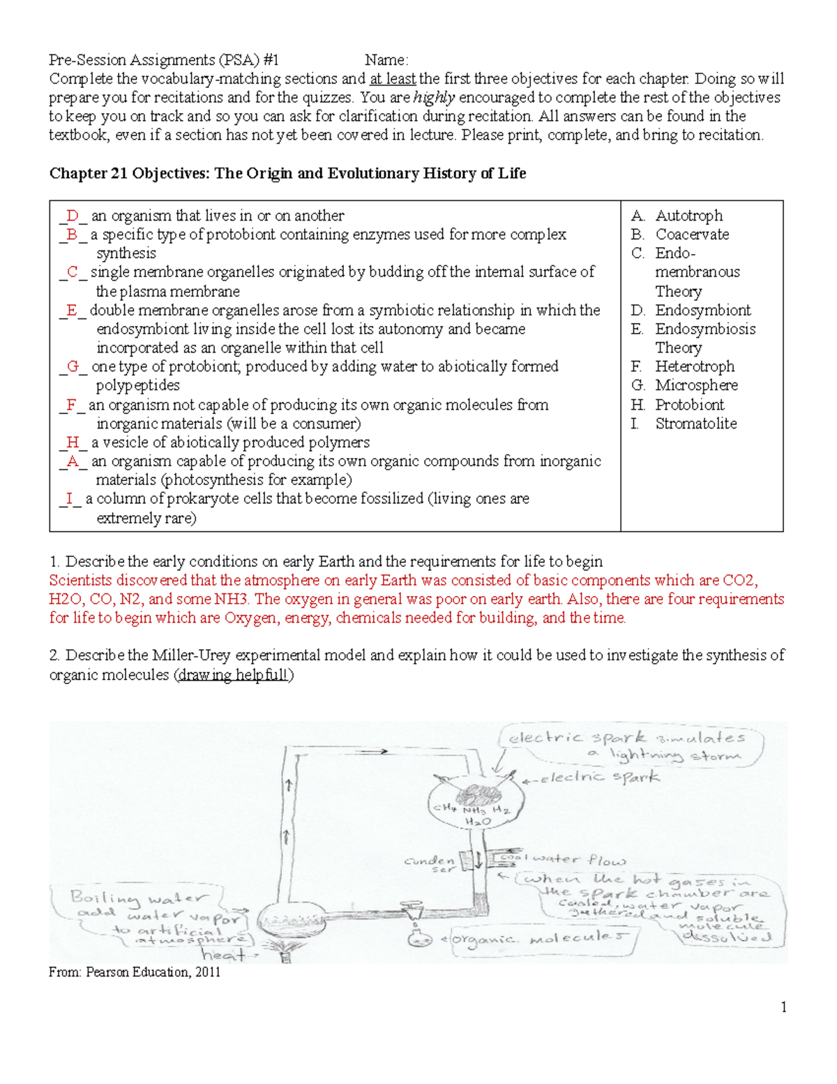 PSA.1 sp18 - The assignment for recitation Bio 103 - Pre-Session ...