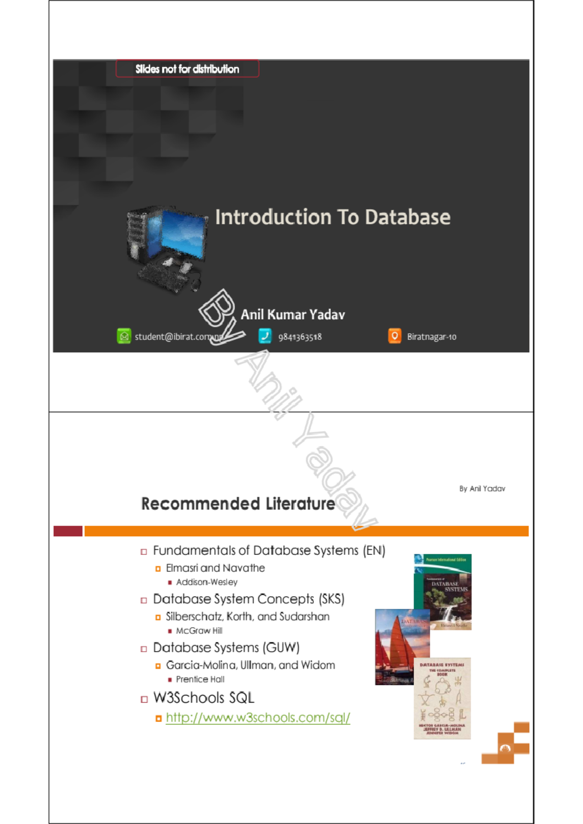 1 Chapter 1 - xdc , - Slides not for distribution Introduction To ...