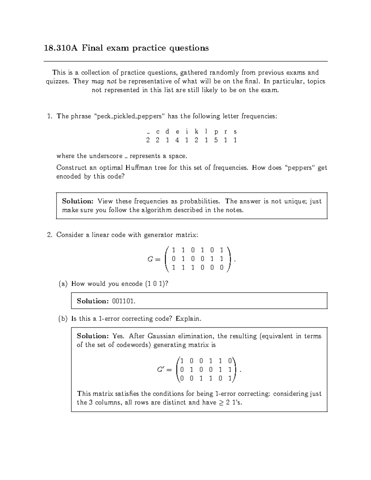 Final-practice - Practife qwueaitonl - 18 Final exam practice questions ...