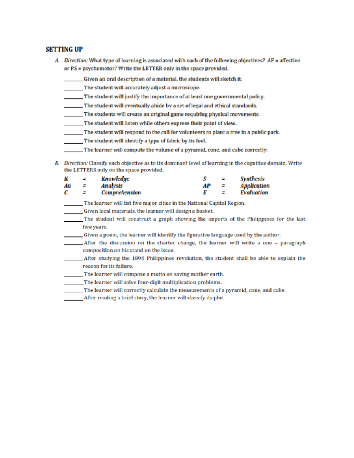Module 2 Setting Up - PED 6 - Education - Studocu