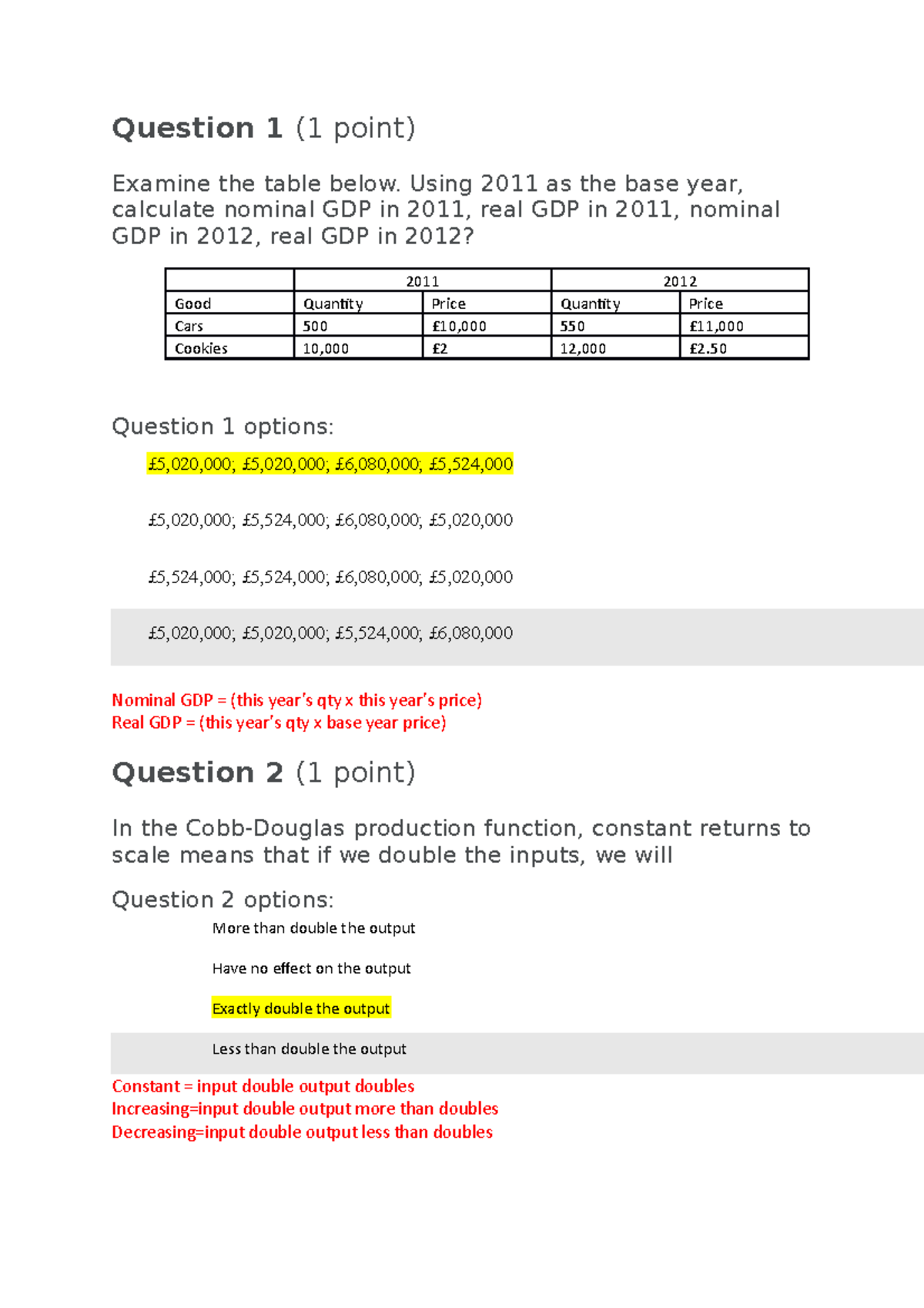 Mock 2 Exam Questions & Answers - Question 1 (1 point) Examine the ...