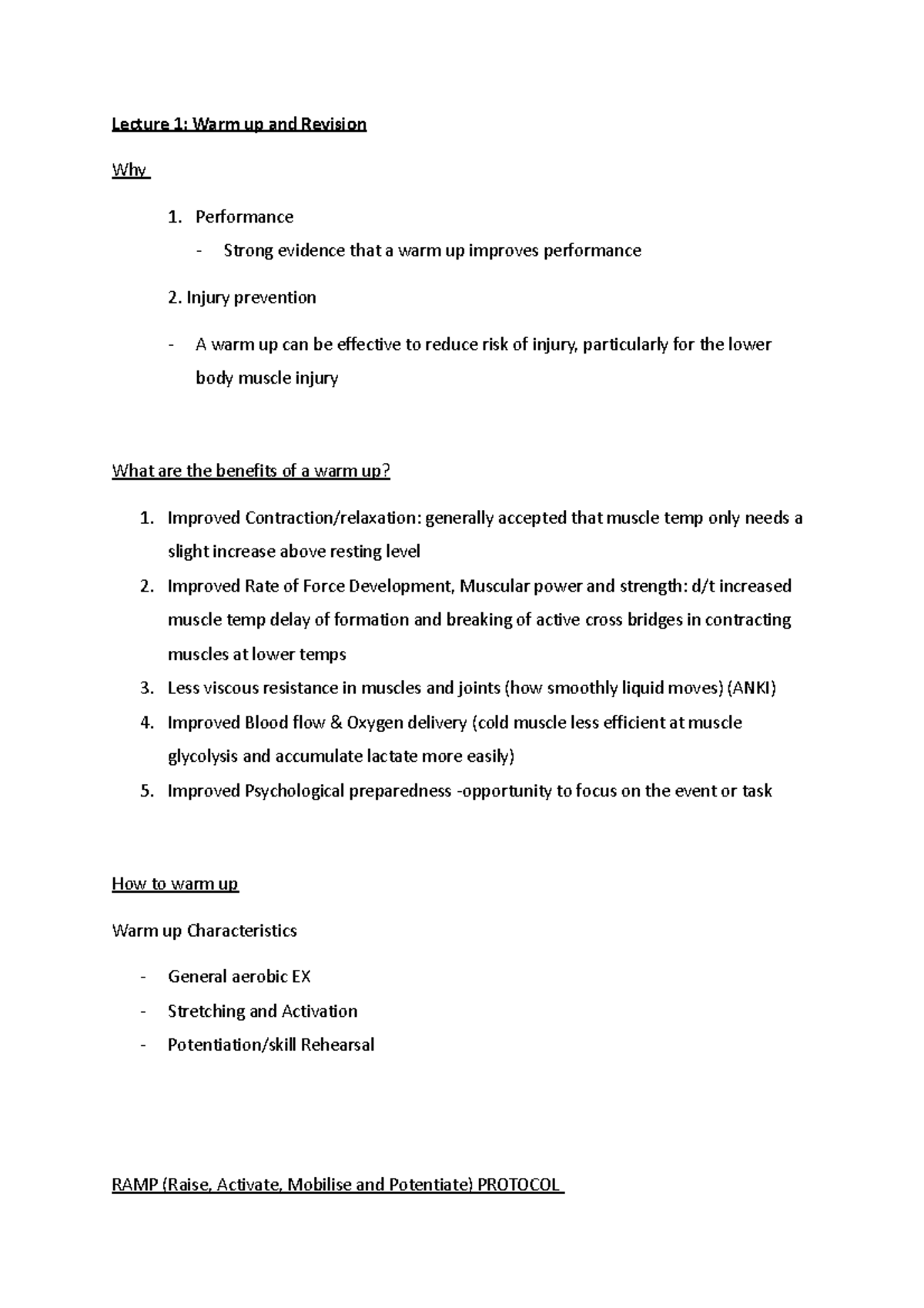 Lecture Notes Compiled - Lecture 1: Warm up and Revision Why 1 ...