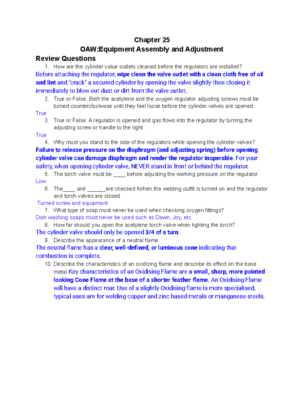 Chapter 25 - yes - Chapter 25 OAW:Equipment Assembly and Adjustment ...
