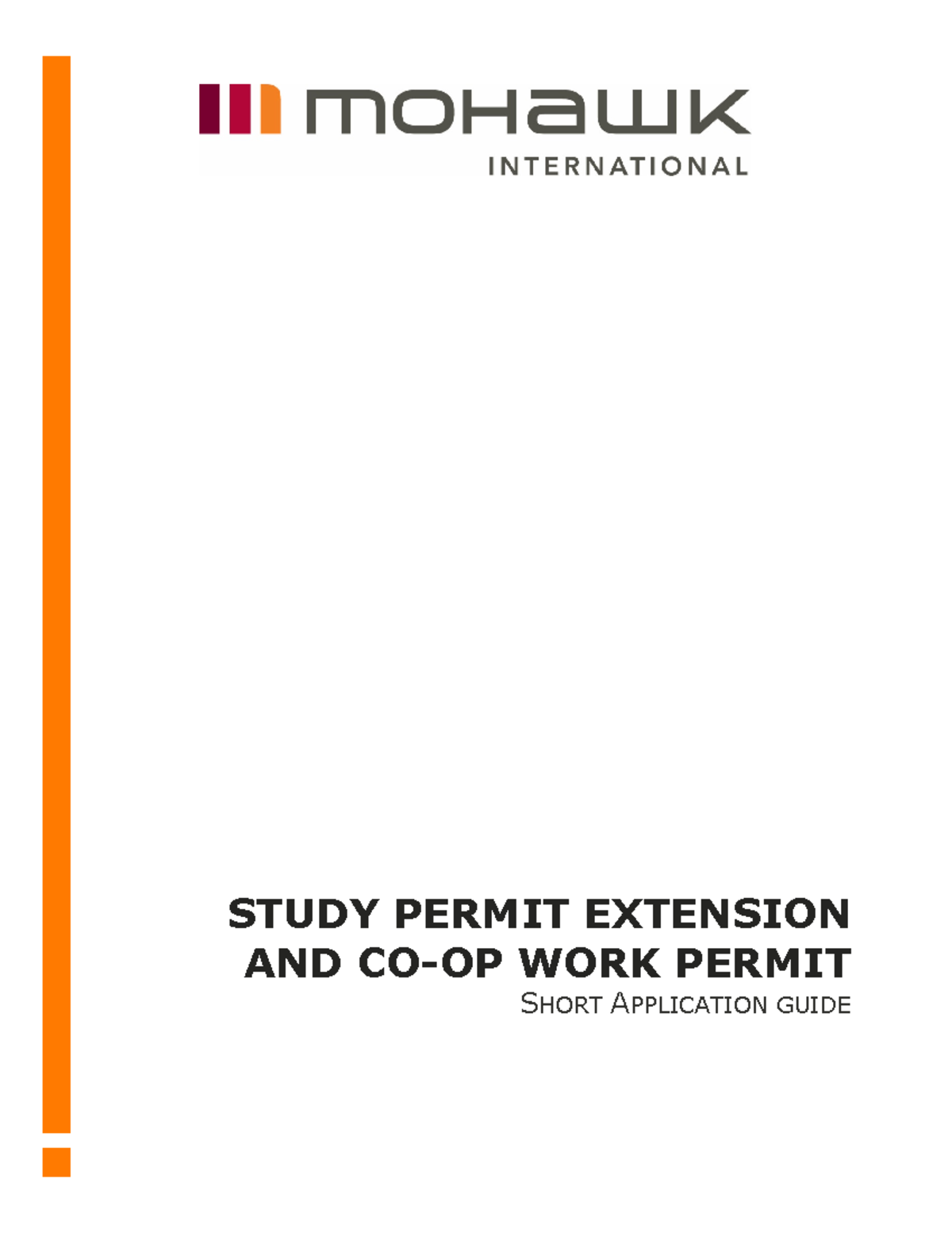 Mohawk College -SPE CO-OP short guide - STUDY PERMIT EXTENSION AND CO ...