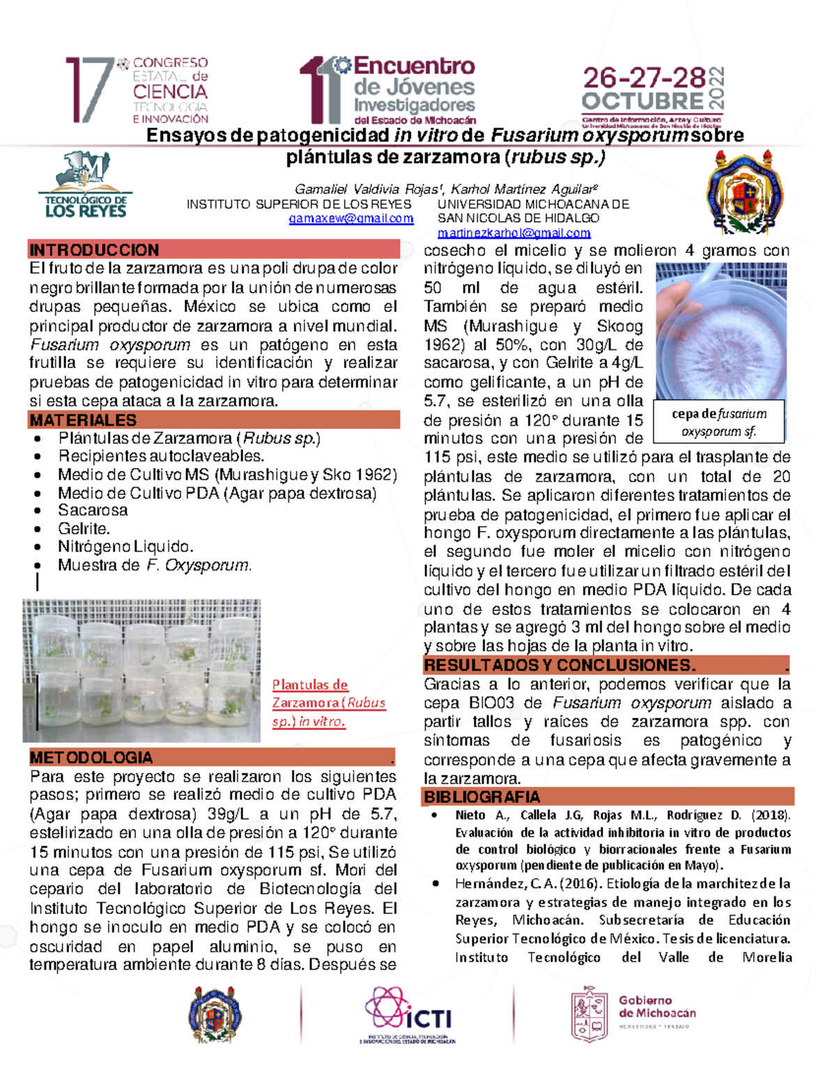 Cartel ICTI - Resumen Cultivos industrializables - Ensayos de ...