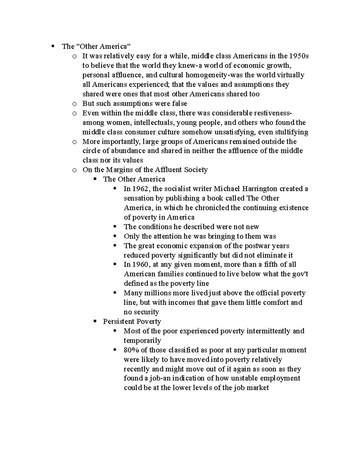 Affluent Society pt 2 - The "Other America" o It was relatively easy ...