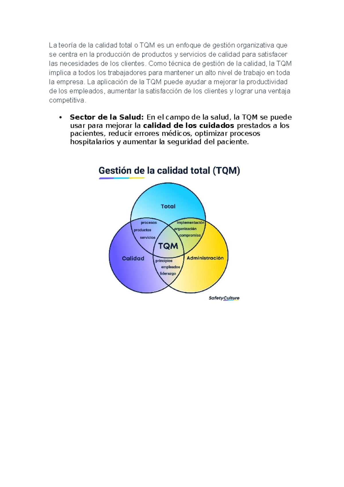 Tqm - Estudiat - La teoría de la calidad total o TQM es un enfoque de ...