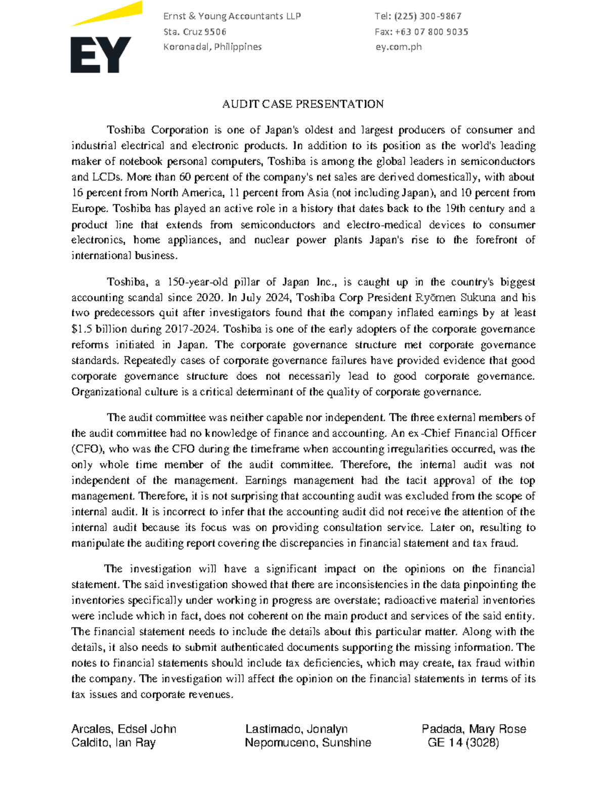 GE 14 Technical Writing for BS Accountancy - Final Requirement for ...