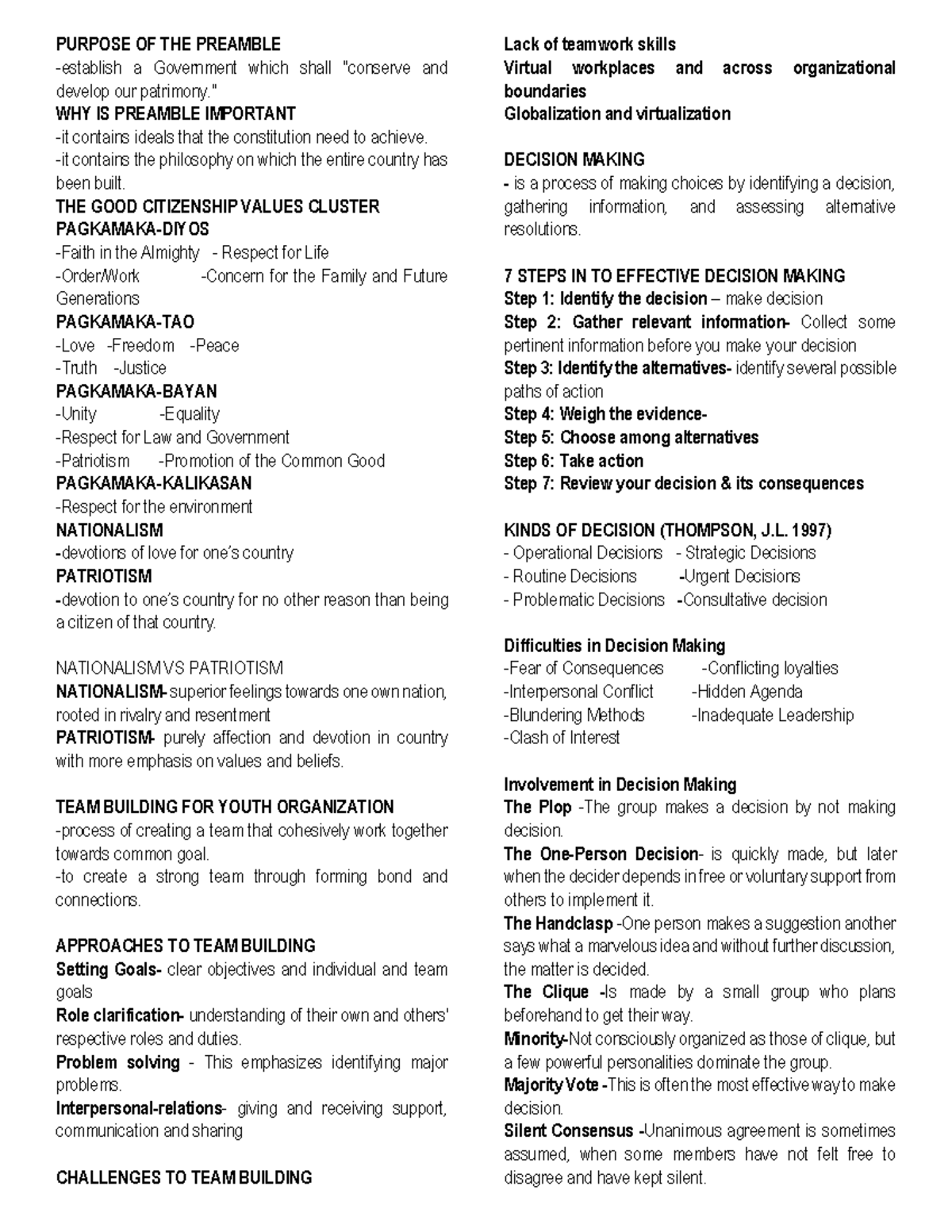 NSTP- Reviewer - jjjjjj - PURPOSE OF THE PREAMBLE -establish a ...