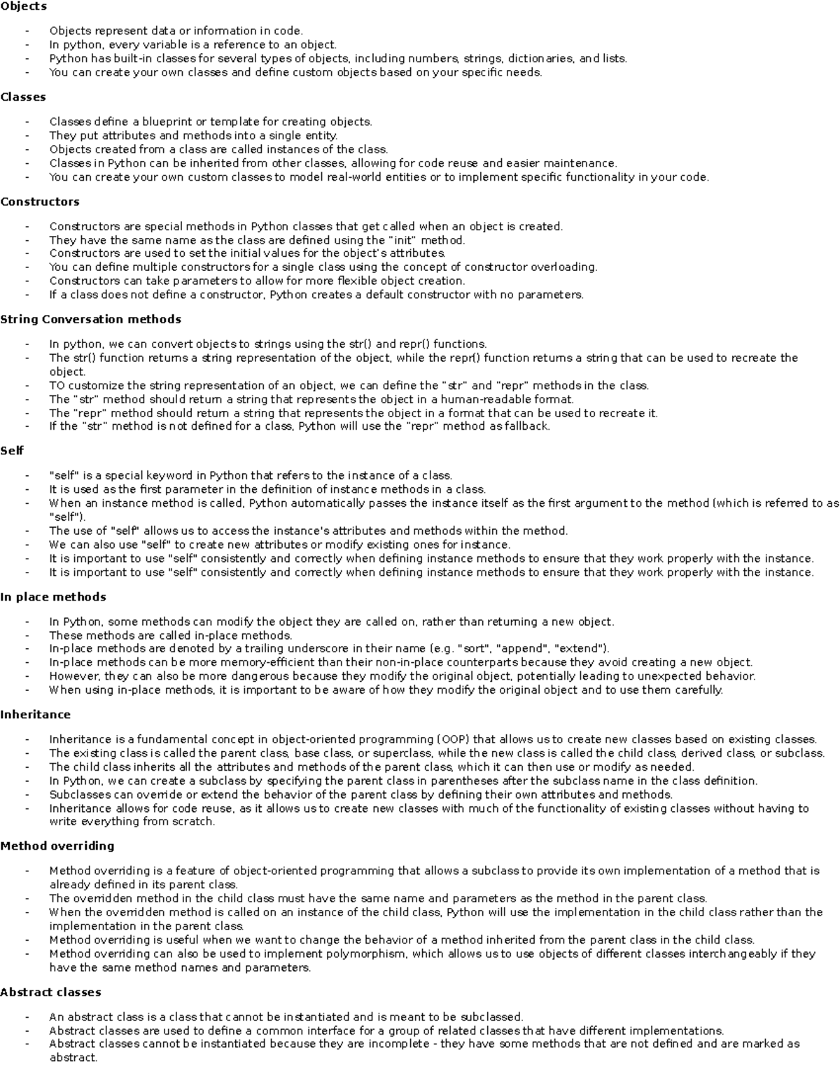 Cs 211 Midterms Notes Objects Objects Represent Data Or Information In Code In Python 