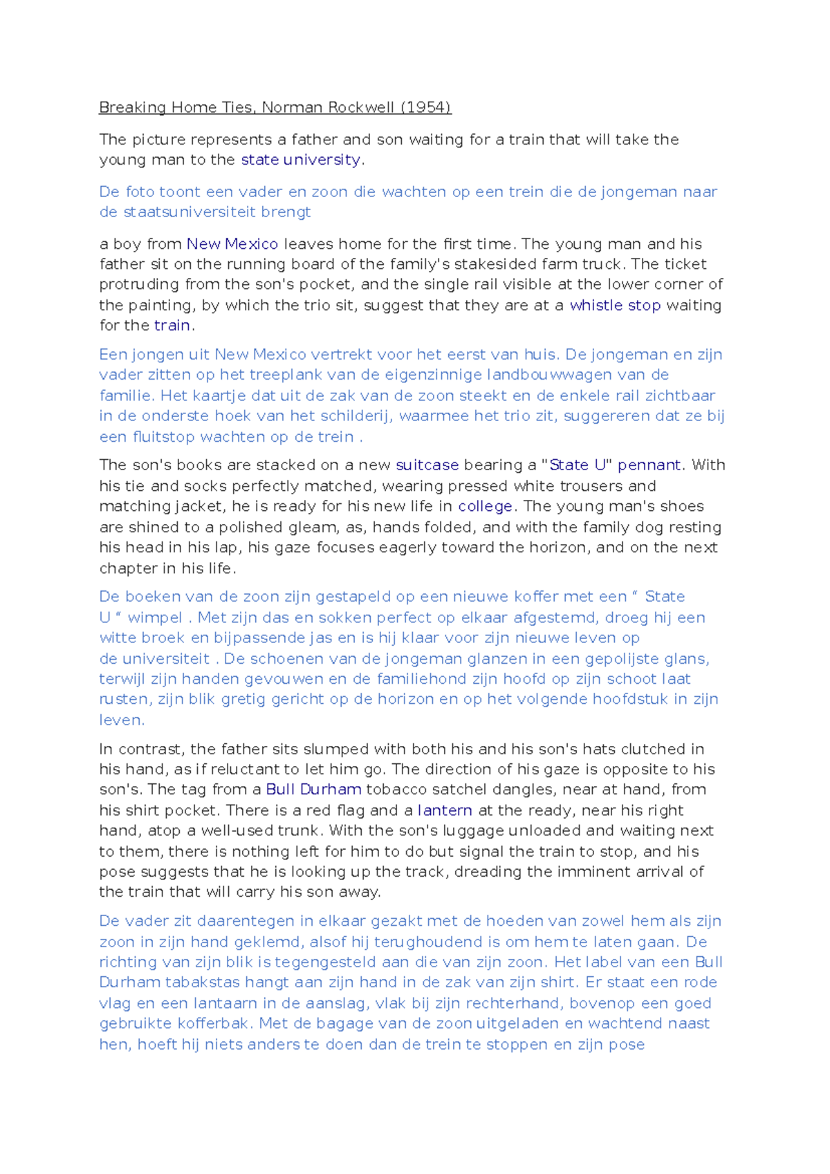 Breaking Home Ties - Cijfer: 9 - Breaking Home Ties, Norman Rockwell ...