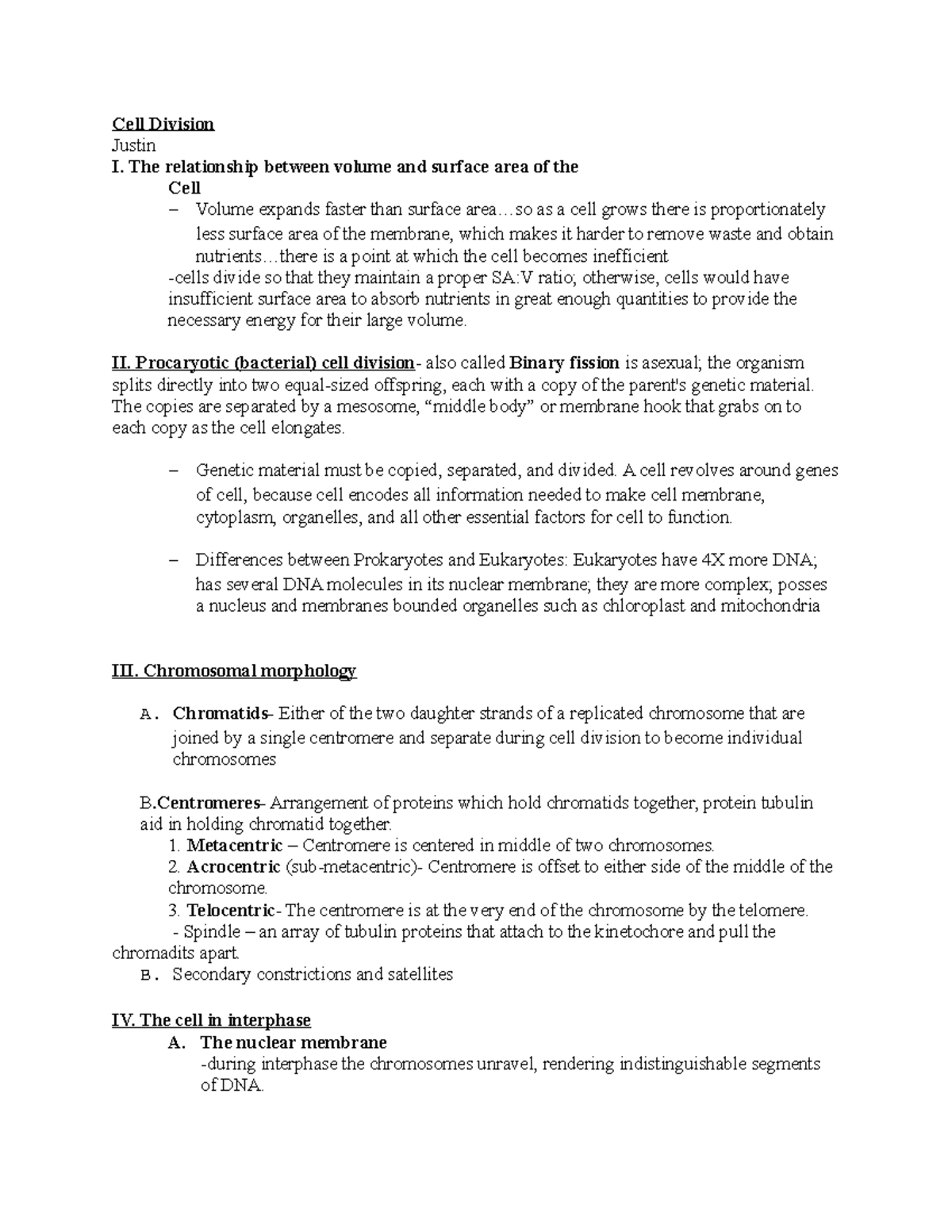 Genetics review exam 1 - Comprehensive summary for exam 1 - Cell ...