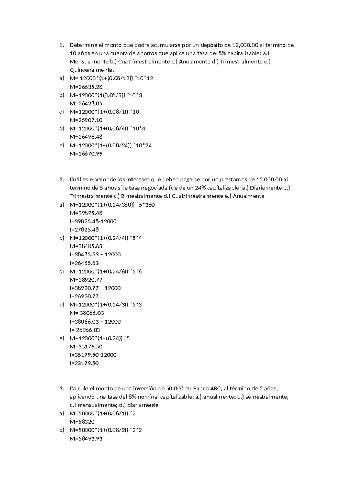 Interes-compuesto-eejrcicios compress - Determine el monto que podrá ...