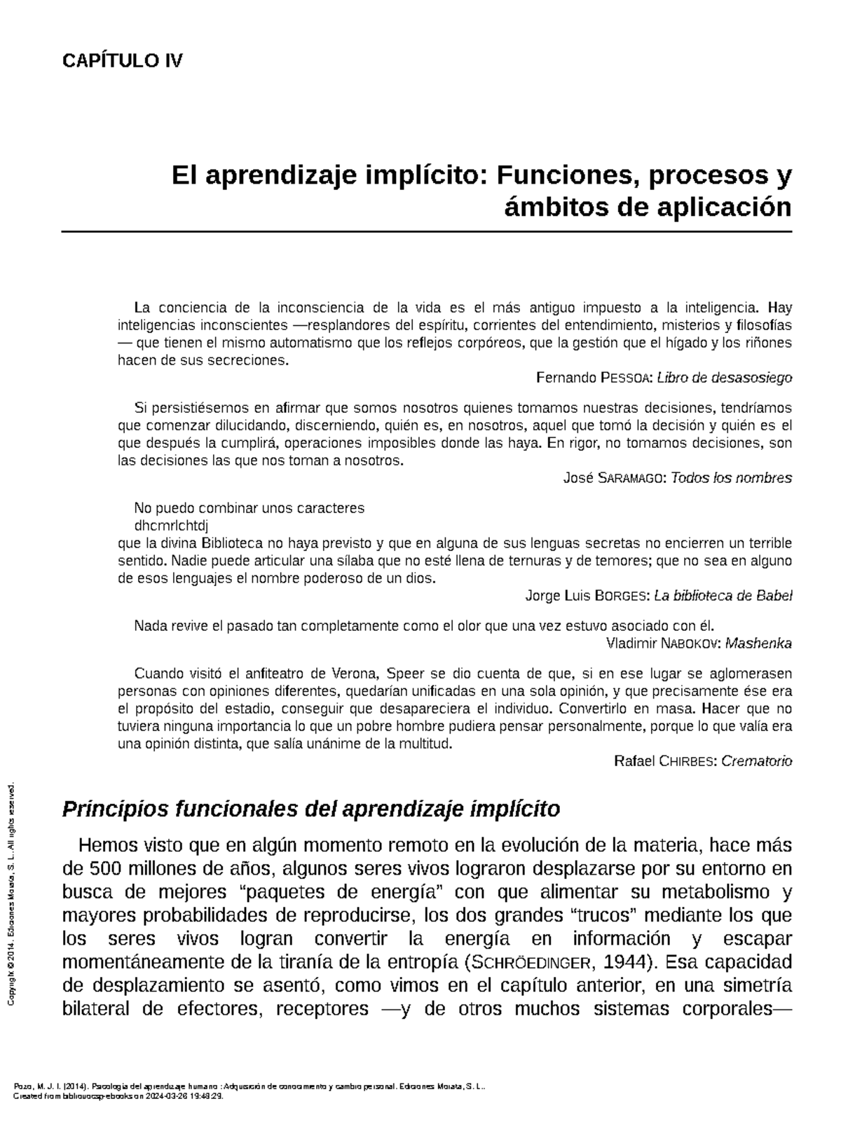 El aprendizaje implícito - CAPÍTULO IV El aprendizaje implícito: Funciones, procesos y ámbitos ...