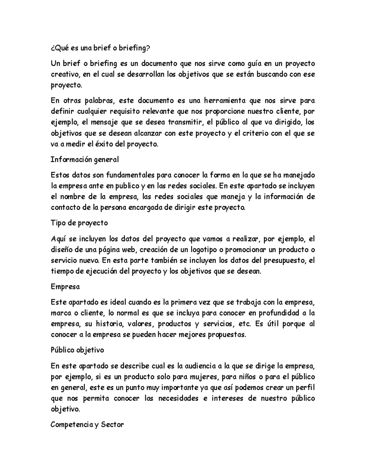 Brief que es y como aplicarlo a un proyecto de diseño para una empresa ...