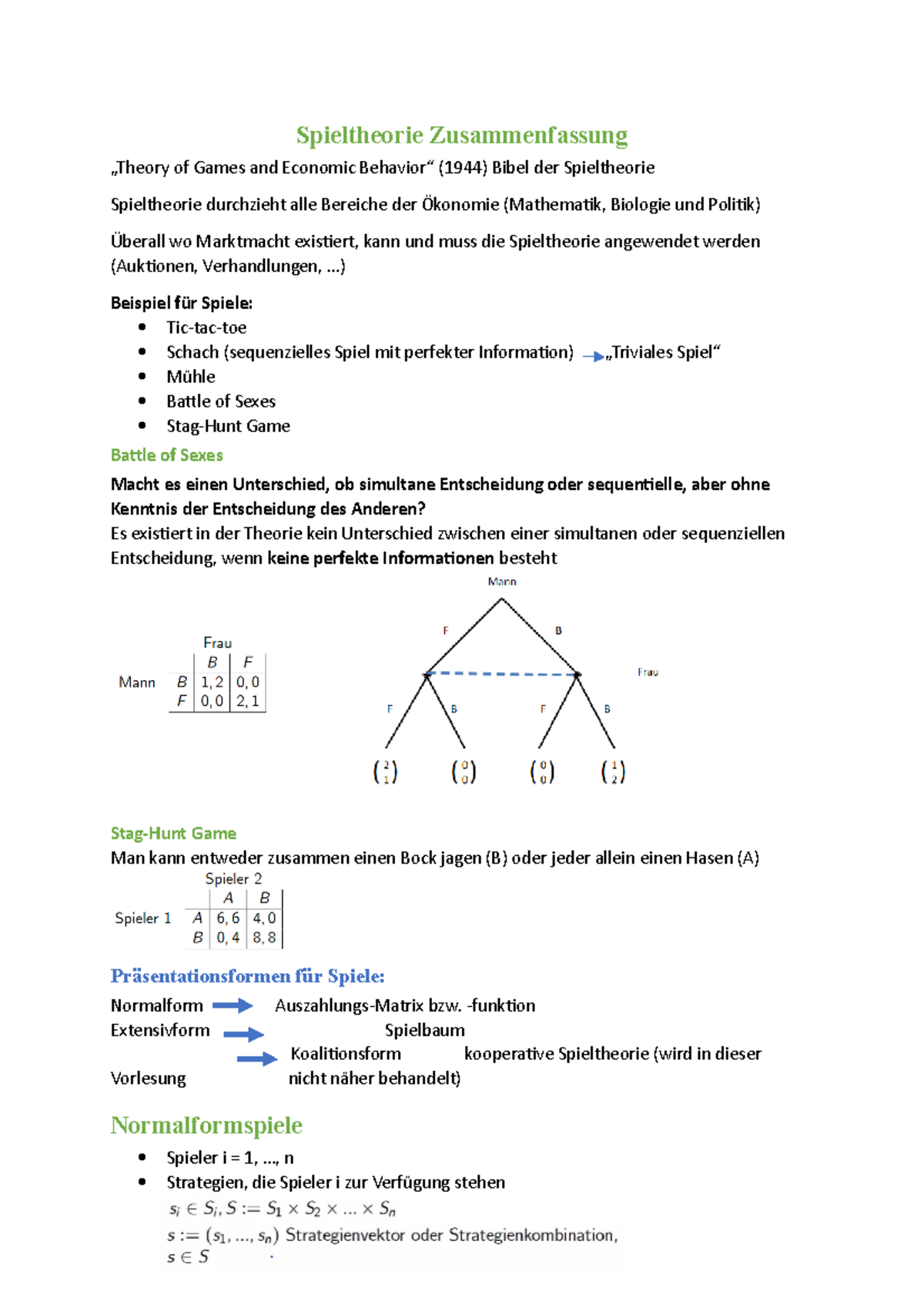 Spieltheorie Zusammenfassung - Spieltheorie Zusammenfassung „Theory of ...