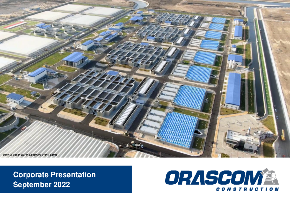 Orascom Construction PLC Corporate Presentation September 2022 ...