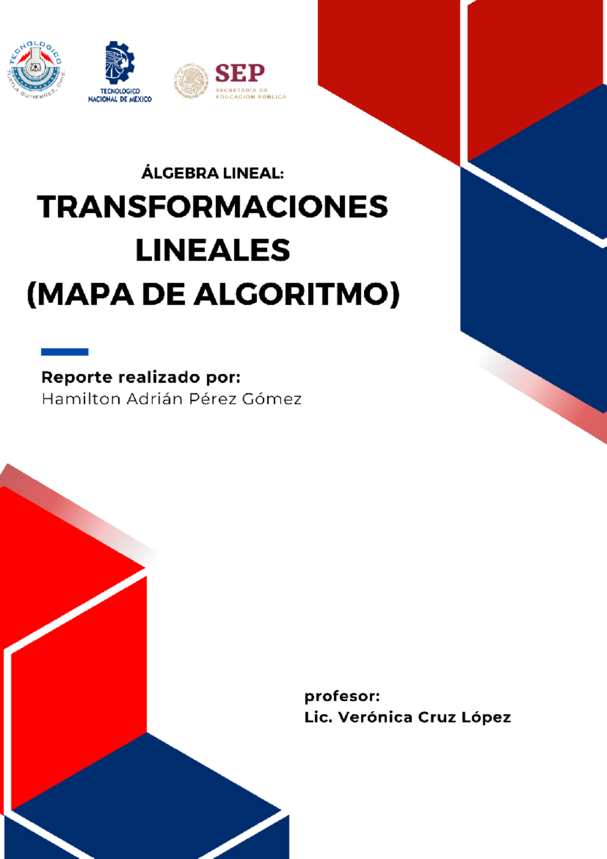 Mapa de algoritmo hamy - Algebra Lineal - Studocu