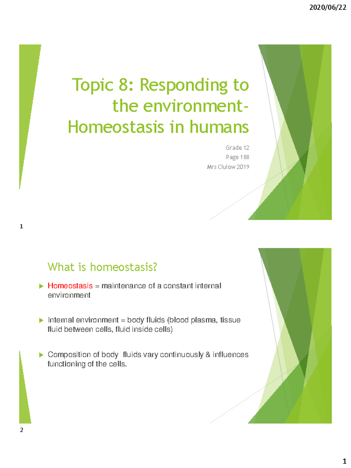 Gr12 Homeostasis in humans - Topic 8 : Responding to the environment ...