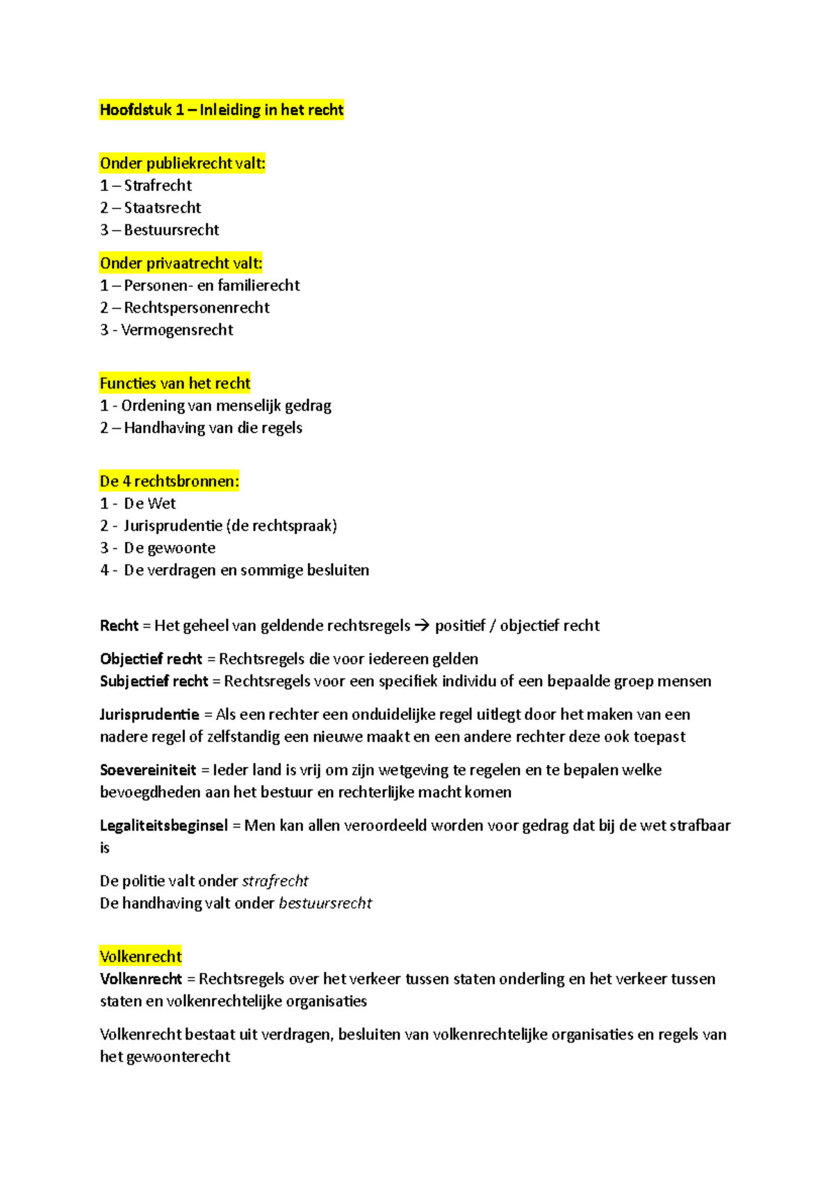 H1 H2 Verheugt - H1 en H2 - Inleiding in het Nederlandse Recht - Hoofdstuk 1 – Inleiding in het ...