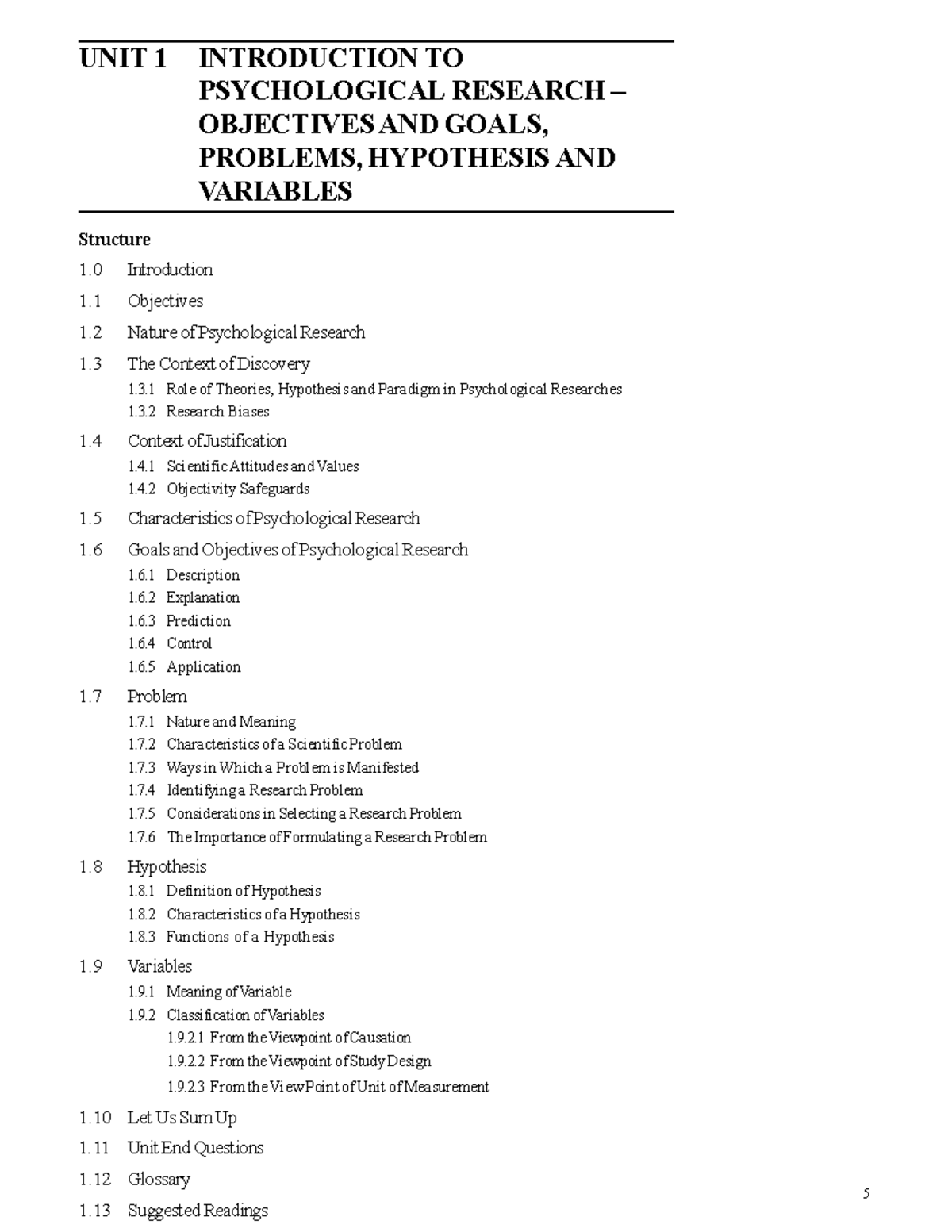 Unit-1 - Books - 5 UNIT 1 INTRODUCTION TO PSYCHOLOGICAL RESEARCH ...