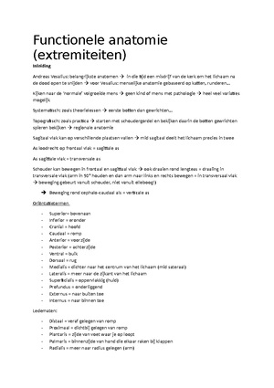 Extremiteiten algemene anatomie - Functionele anatomie (extremiteiten ...