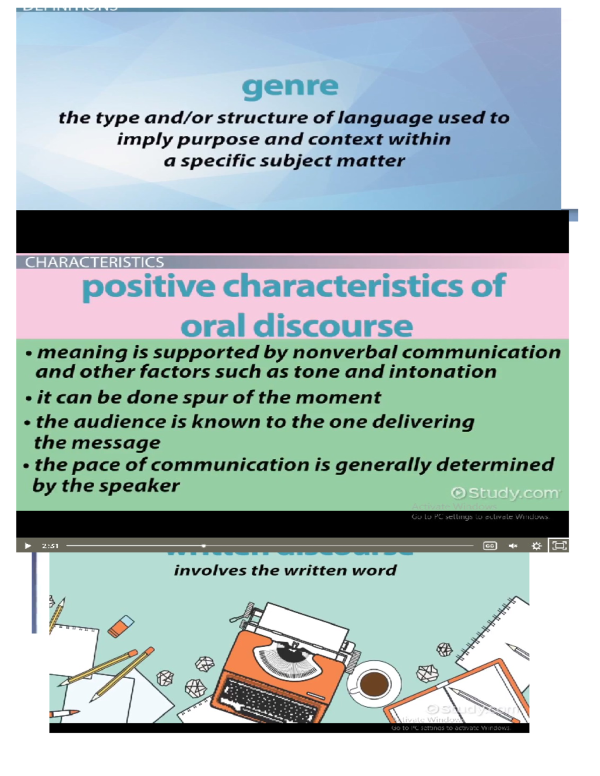 Language Discourse - REference guide - Characteristics There are ...
