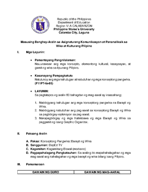 Filipino-SA- Piling- Larang-AKAD M5 Q1 - Filipino sa Piling Larang ...