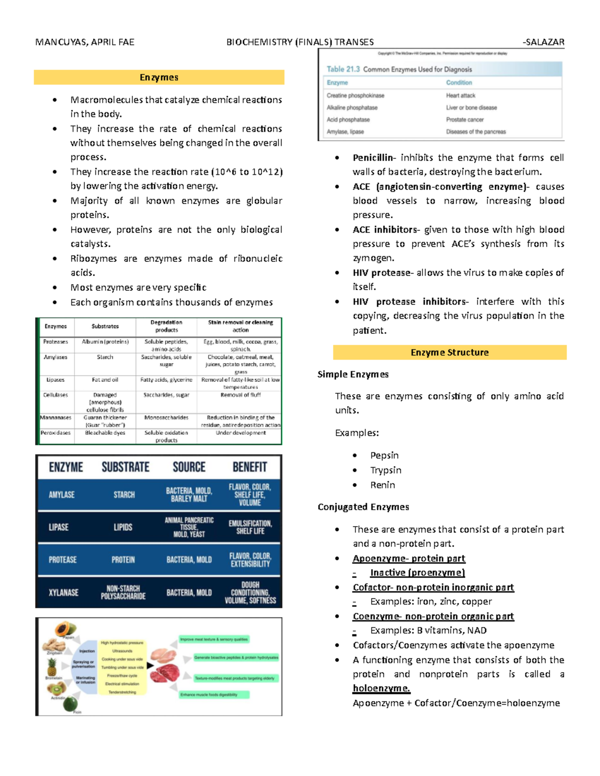 Biochemistry-Lecture-Finals - Enzymes Macromolecules that catalyze ...