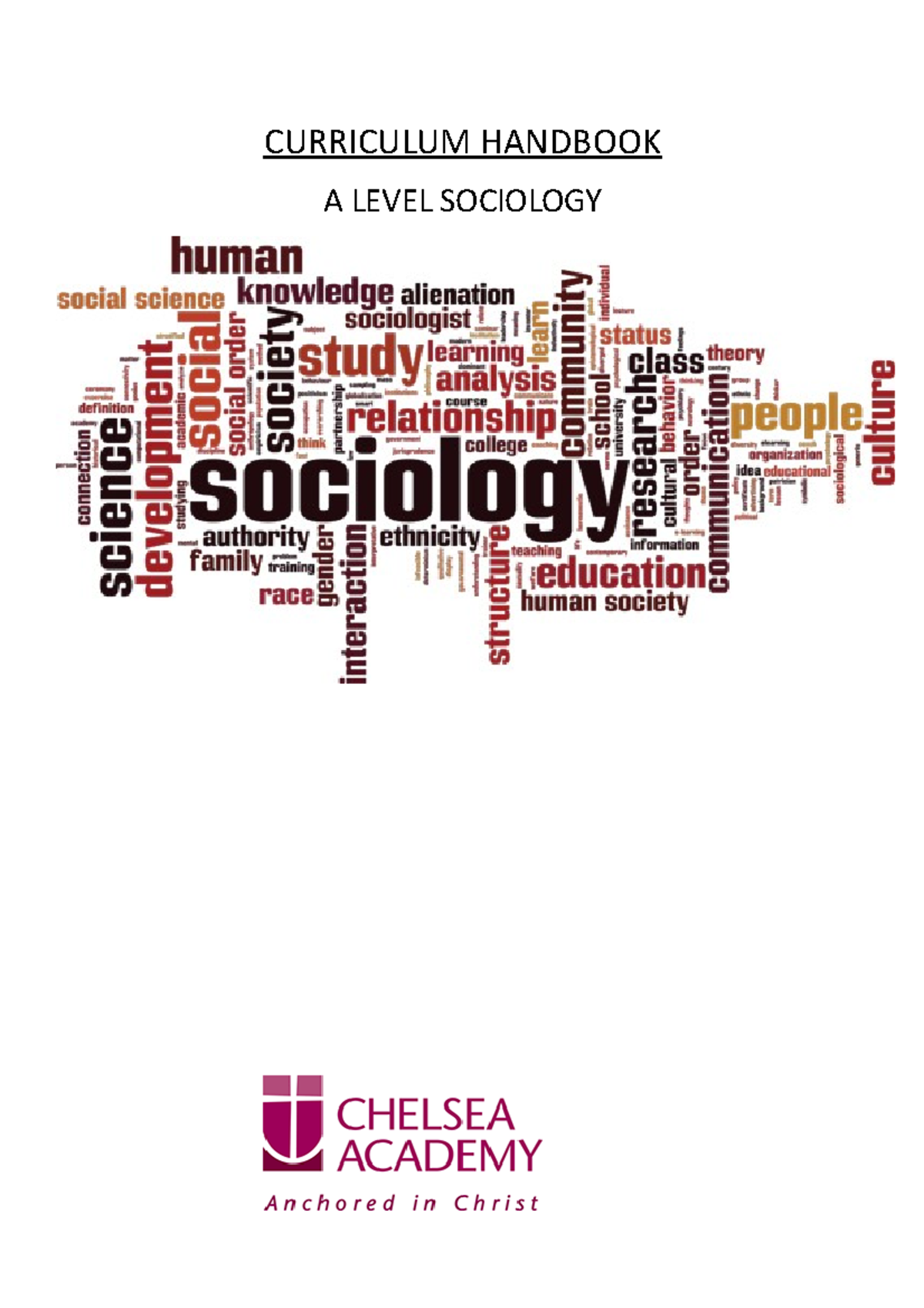 Sociology A level Course handbook - CURRICULUM HANDBOOK A LEVEL ...