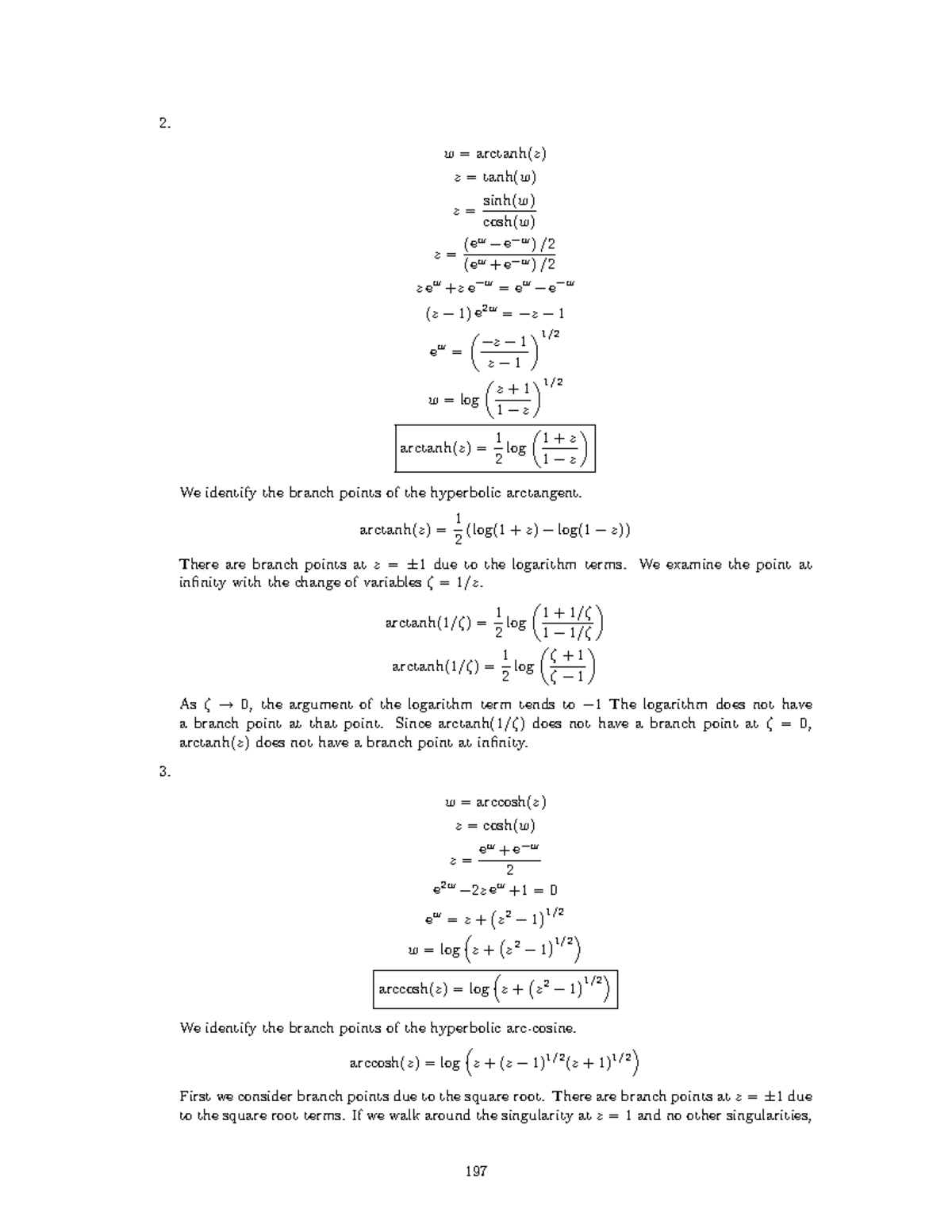 Ref MATH Adv Math Methods Sean Mauch-55 - 2. w = arctanh(z) z = tanh(w ...