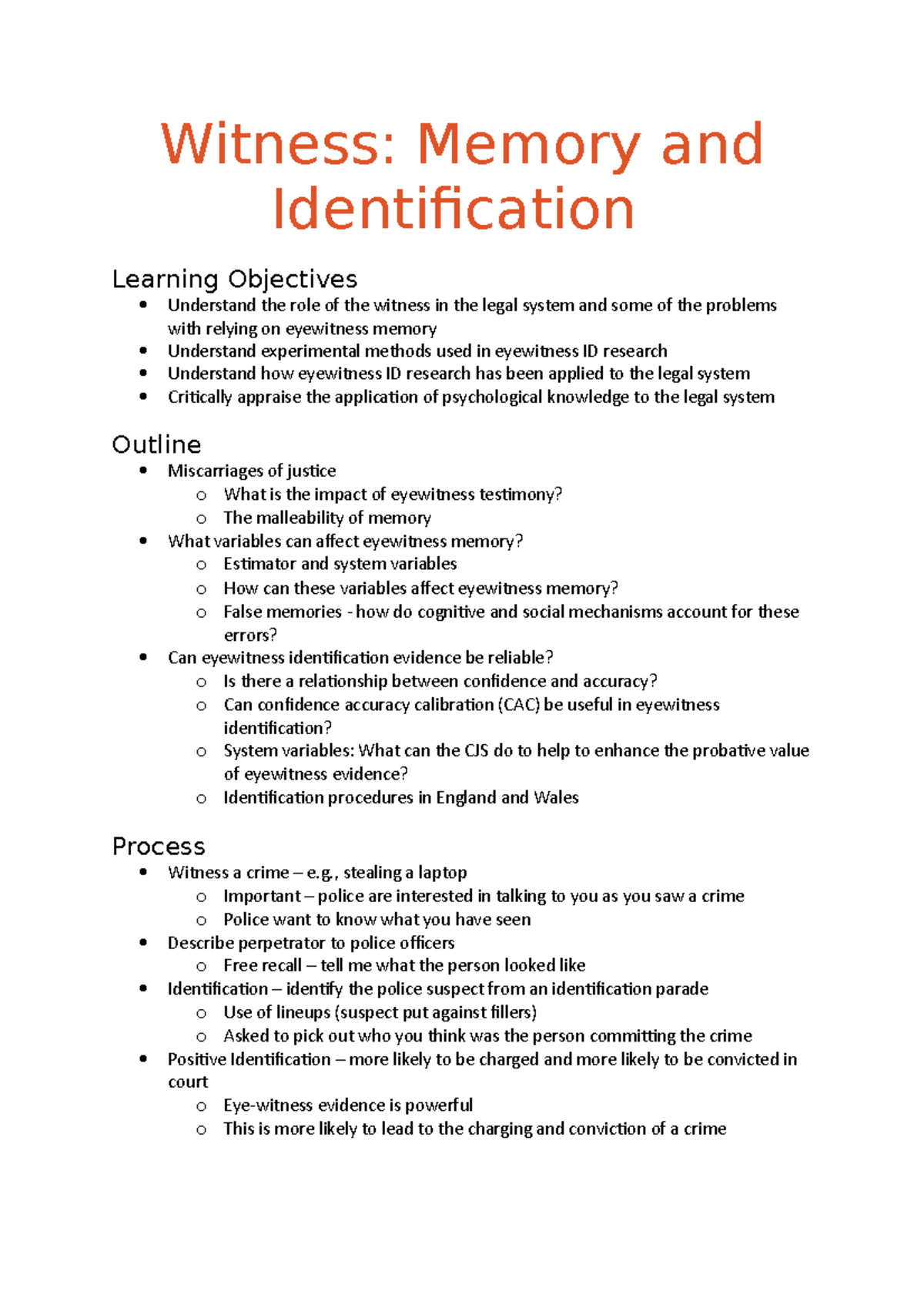 Eye-Witnesses and Episodic Memory - Witness: Memory and Identification ...