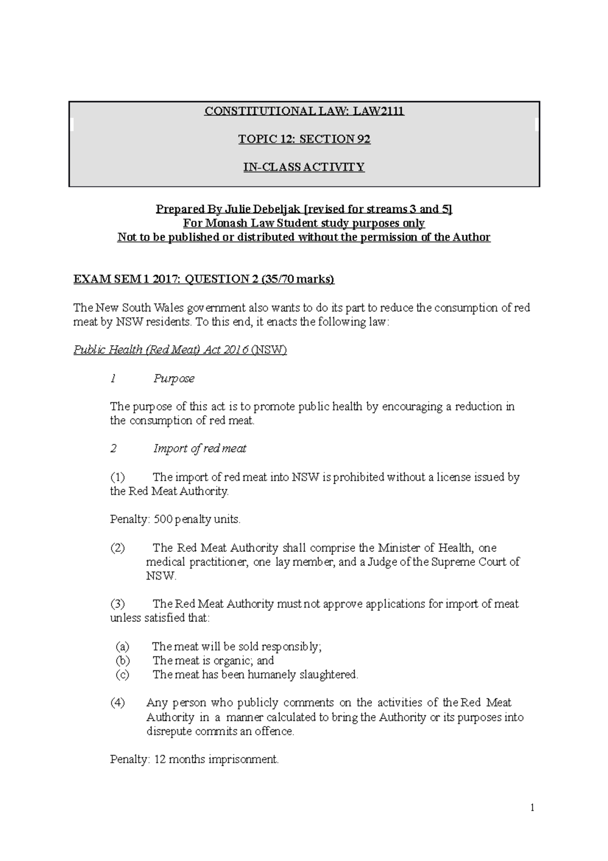 Lecture-Topic 12-section 92-in class (revised) - CONSTITUTIONAL LAW ...