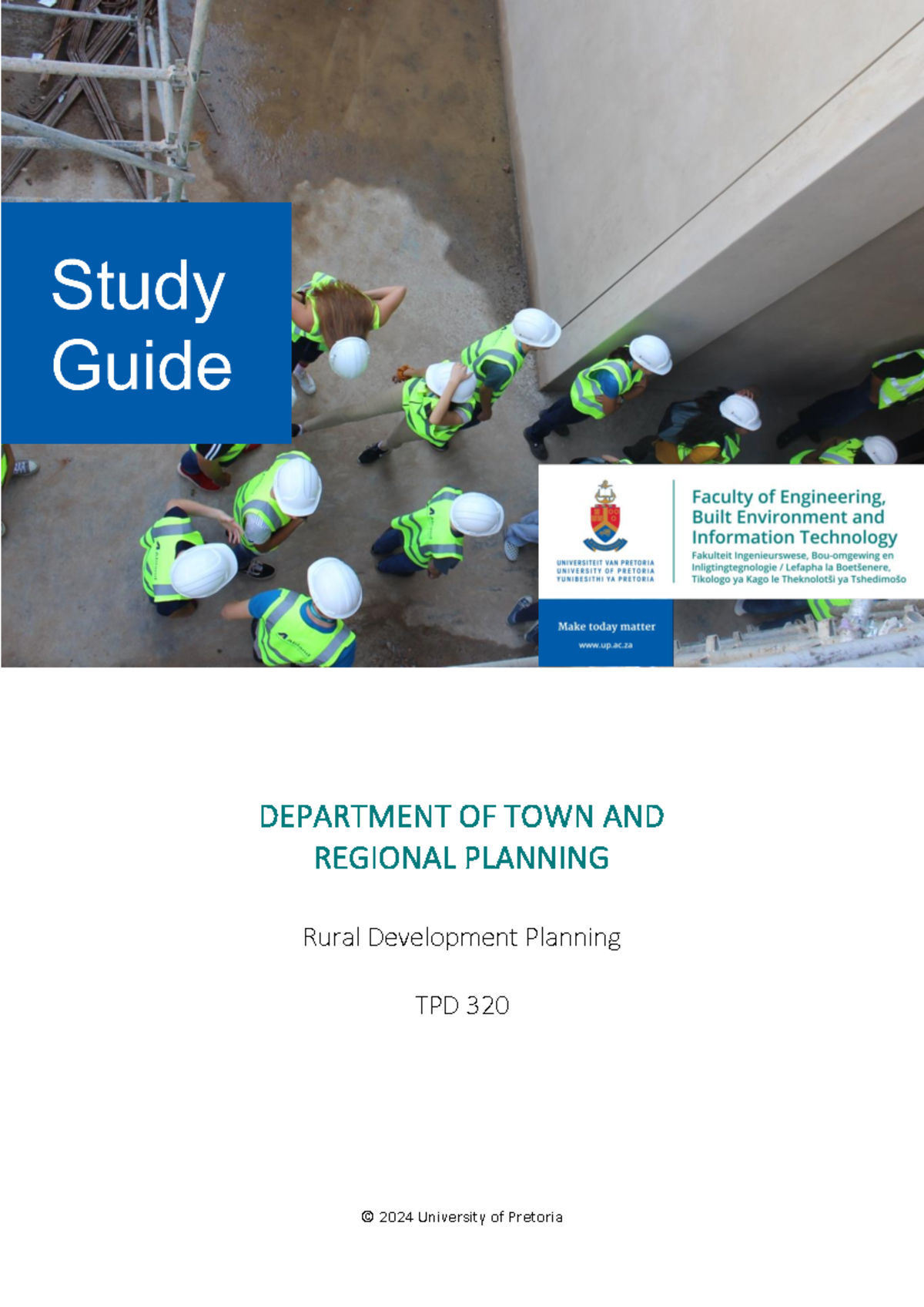 TPD 320 Study Guide 2024 - DEPARTMENT OF TOWN AND REGIONAL PLANNING ...