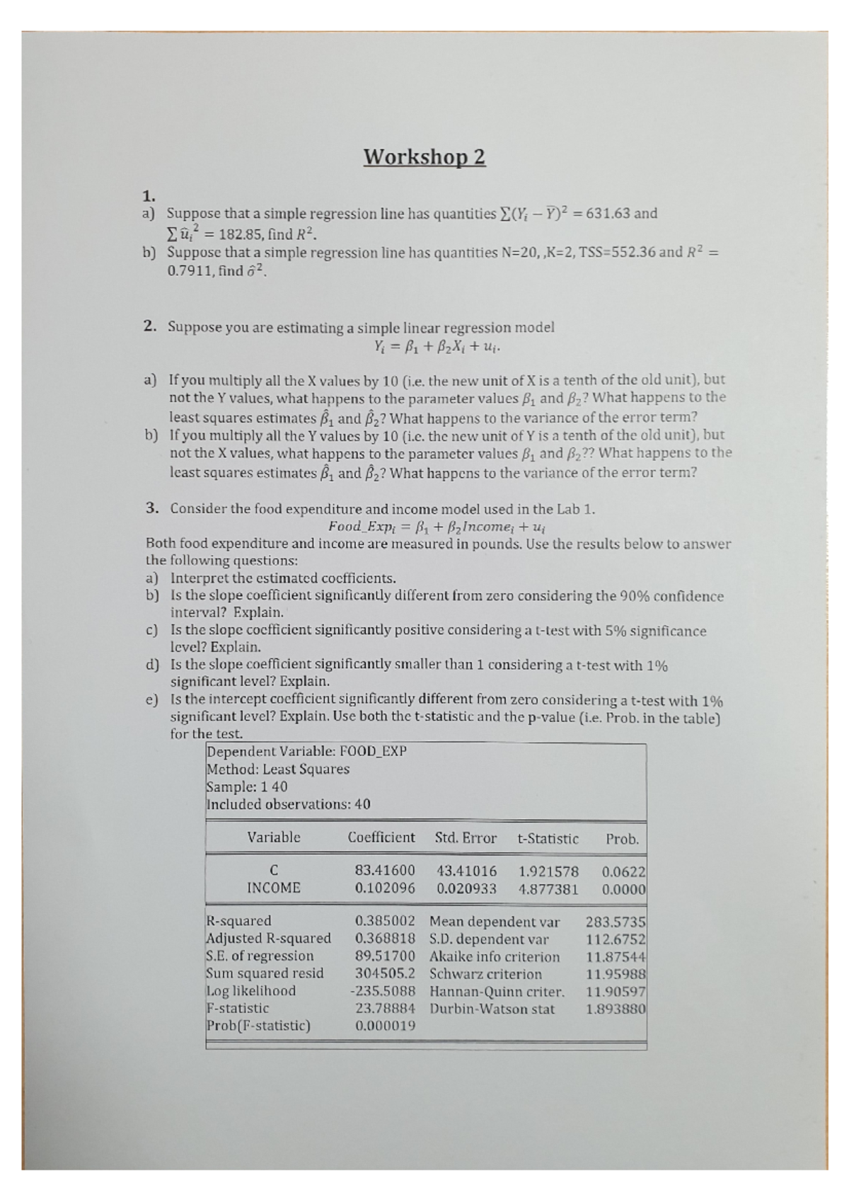 Workshop 2 - EC2605 - Brunel University - Studocu
