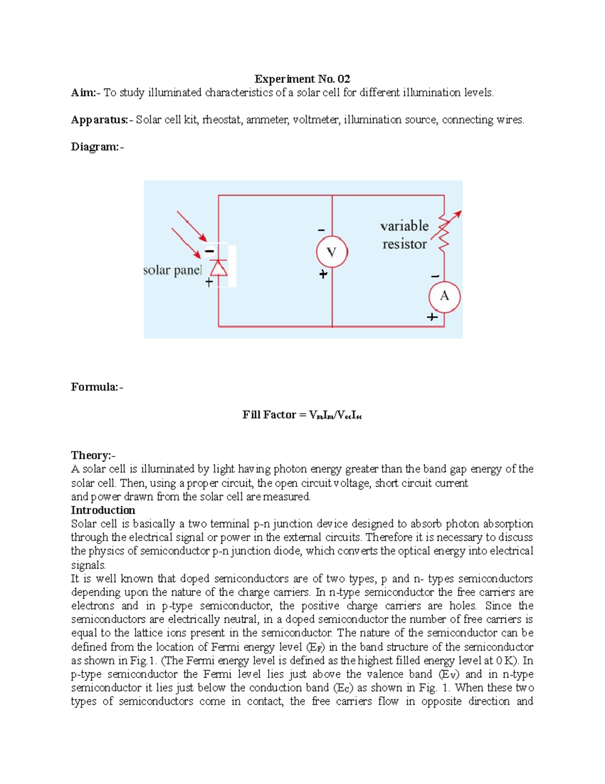 Experiment No 2 SC - Experiment No. 02 Aim:- To study illuminated ...