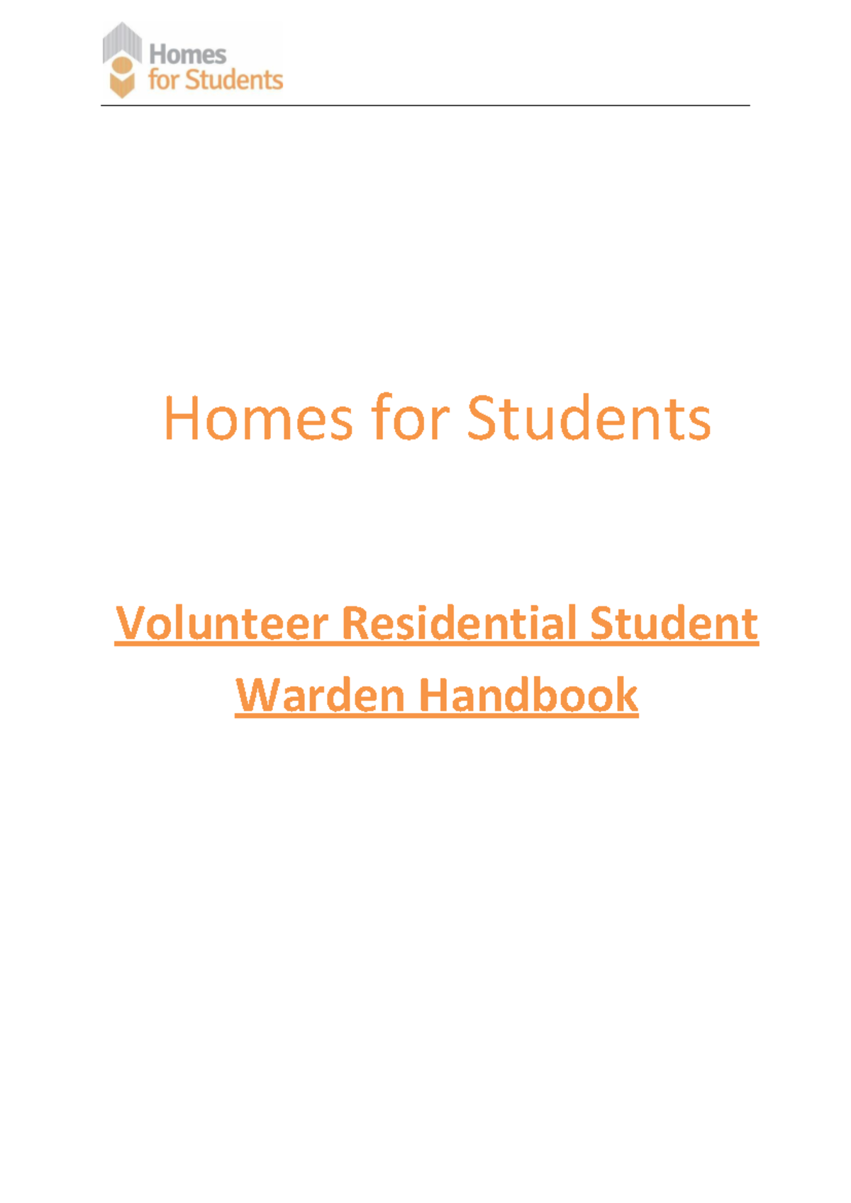 CS-HR-31 - Volunteer Residential Student Warden Handbook Final Version ...